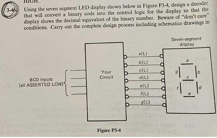 (3-46)Using the seven segment LED display shown below | Chegg.com