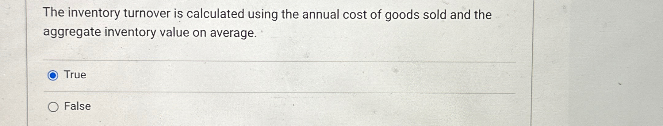 Solved The inventory turnover is calculated using the annual | Chegg.com