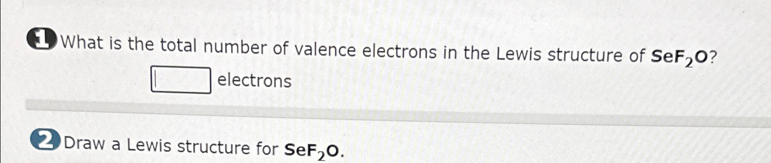 Solved 1 ﻿What is the total number of valence electrons in | Chegg.com