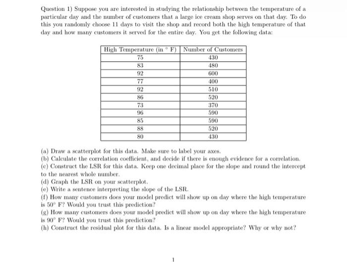 Solved Question 1) Suppose you are interested in studying | Chegg.com