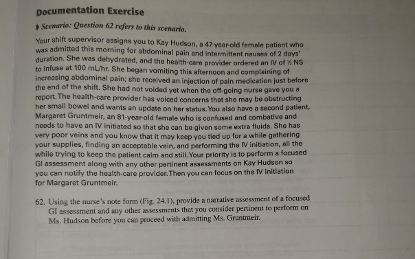 Solved Documentation Exercise Scenario: Question 62 refers | Chegg.com