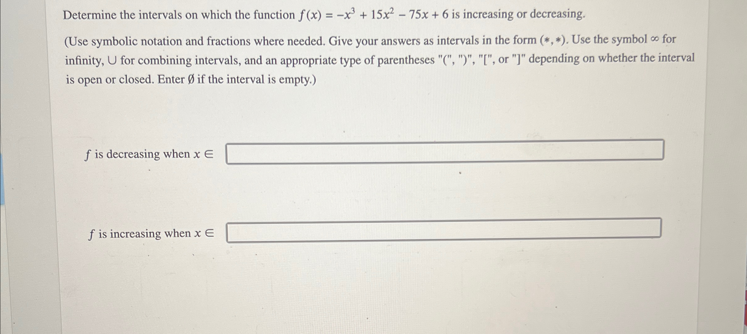 Solved Determine the intervals on which the function | Chegg.com