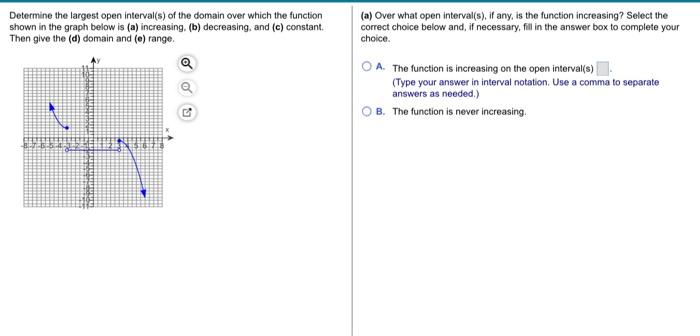 Solved Determine the largest open interval(s) of the domain | Chegg.com