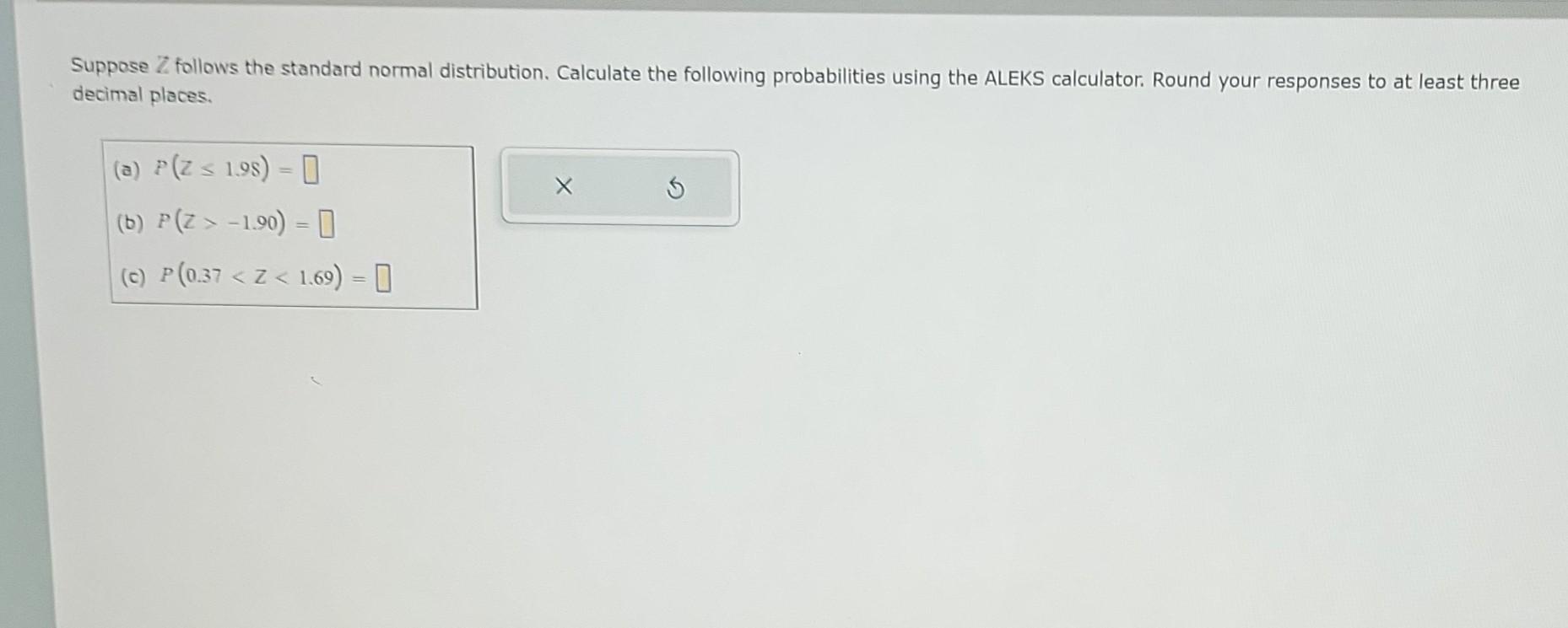 Solved Suppose Z follows the standard normal distribution. | Chegg.com