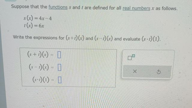 Solved Suppose that the functions s ﻿and t ﻿are defined for | Chegg.com