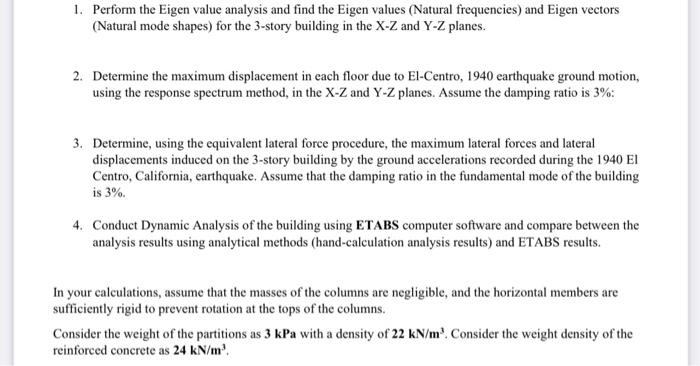 Solved Dynamic analysis of structures L1=6m, L2=6m, L3=6m, | Chegg.com