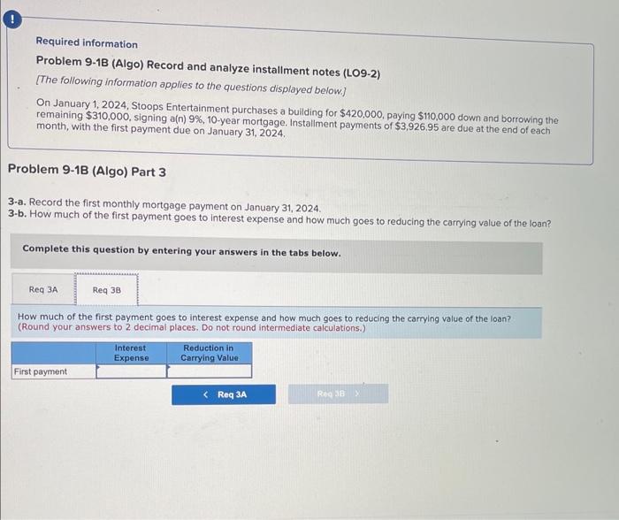 Solved Required information Problem 9-1B (Algo) Record and | Chegg.com