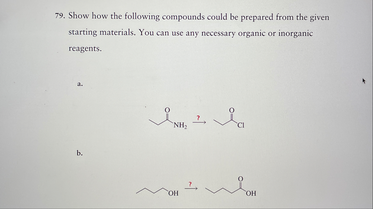 Solved Show how the following compounds could be prepared | Chegg.com