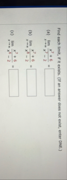 Solved Find each limit, ﻿if it exists. (If an answer does | Chegg.com