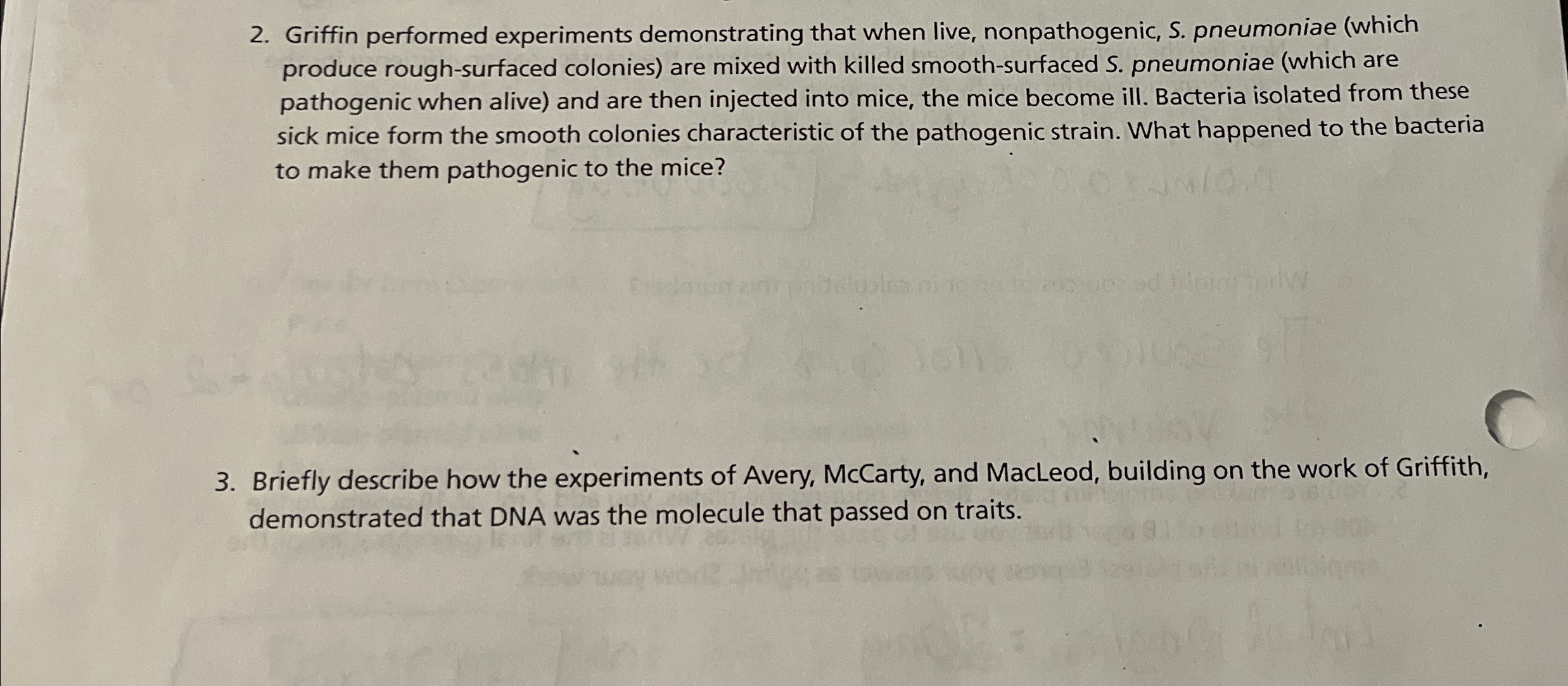 Solved Griffin performed experiments demonstrating that when | Chegg.com