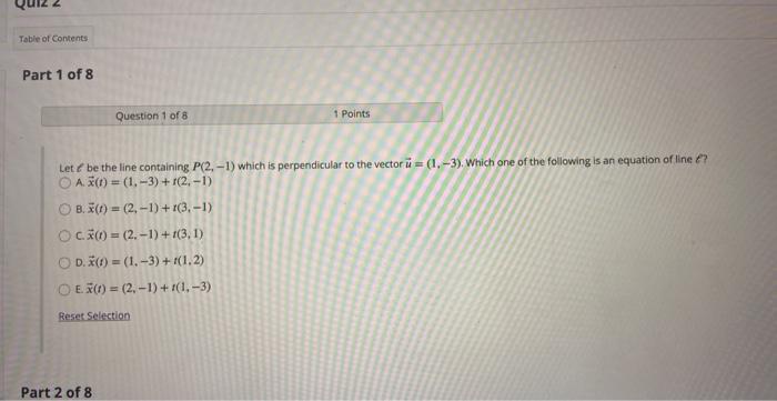 Solved Let ℓ be the line containing P(2,−1) which is | Chegg.com