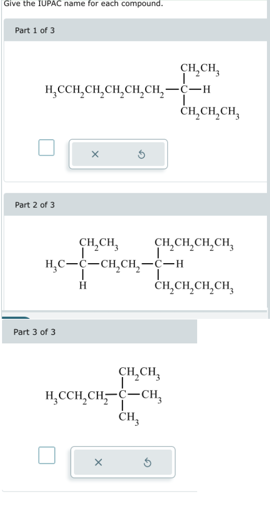 Solved Give the IUPAC name for each compound.Part 1 ﻿of | Chegg.com