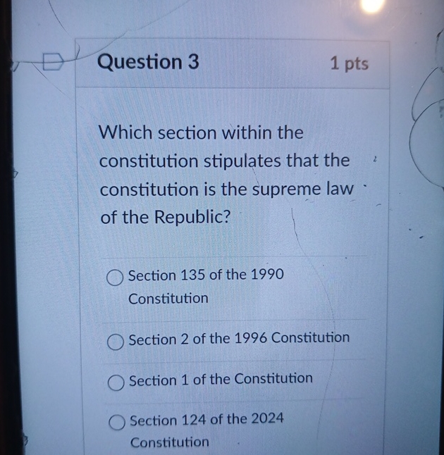 Solved Question 31 ﻿ptsWhich section within the constitution | Chegg.com