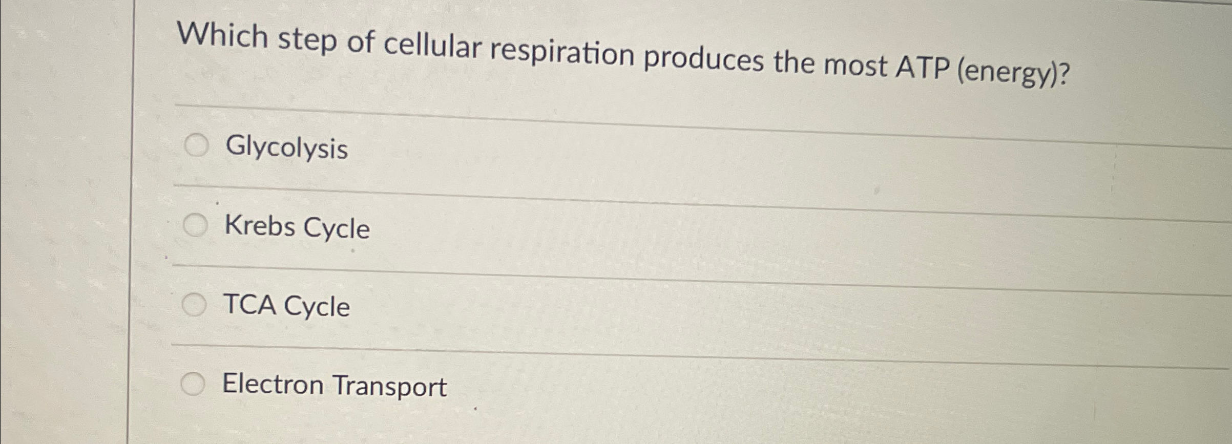 Solved Which step of cellular respiration produces the most | Chegg.com