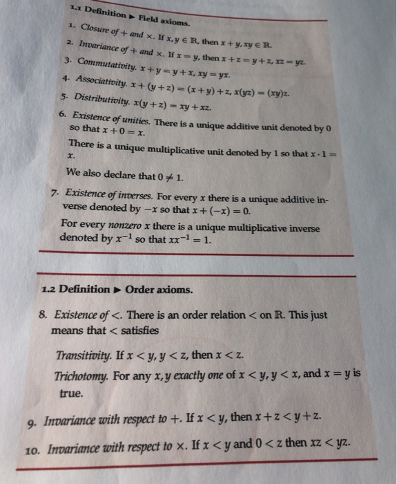 Solved Problem. Prove, using the field and order axioms | Chegg.com