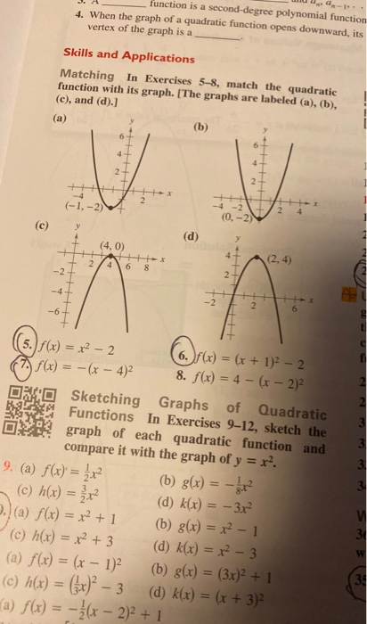 Solved 1 . function is a second-degree polynomial function | Chegg.com