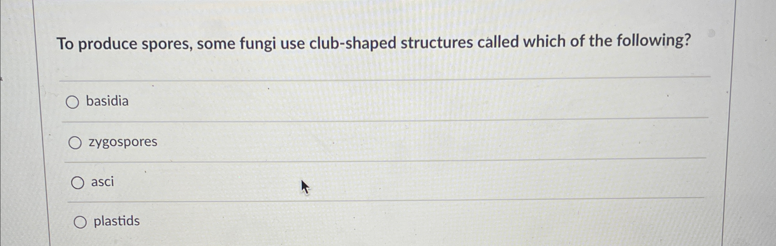 Solved To produce spores, some fungi use club-shaped | Chegg.com
