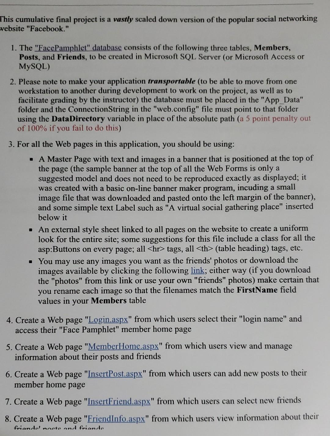 Solved This cumulative final project is a vastly scaled down | Chegg.com