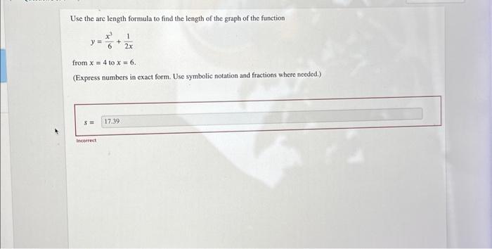 Solved Use the are length formula to find the length of the | Chegg.com