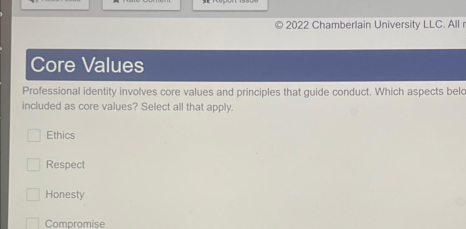 Solved (c) 2022 ﻿Chamberlain University LLC. ﻿AllCore | Chegg.com