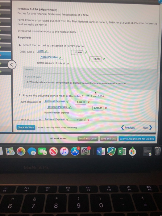 Solved Problem 9-92A (Algorithmic) Entries for and Financial | Chegg.com