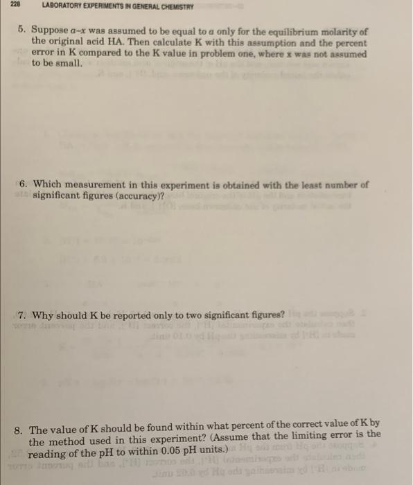 228 LABORATORY EXPERIMENTS IN GENERAL CHEMISTRY 5. | Chegg.com