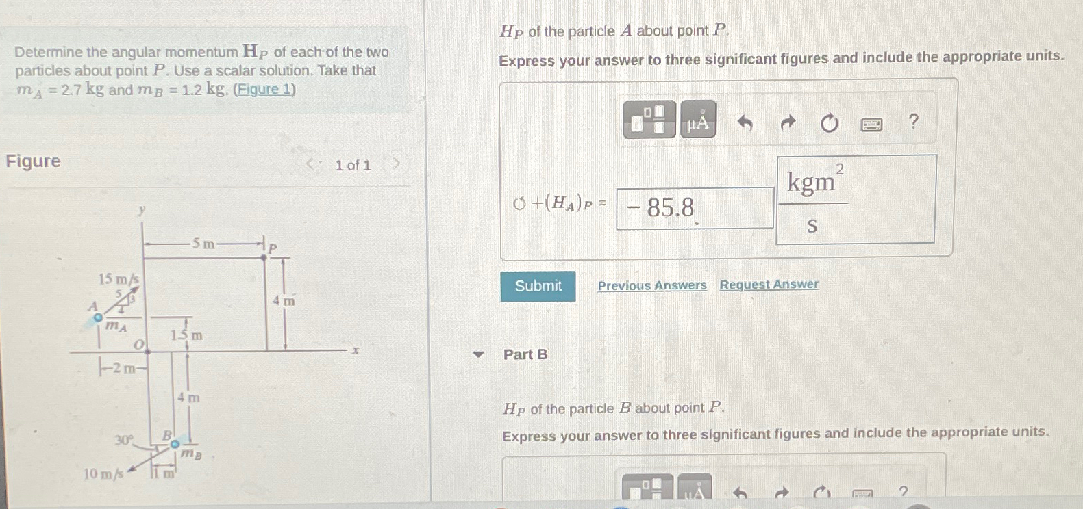 Solved Determine the angular momentum HP ﻿of each of the two | Chegg.com