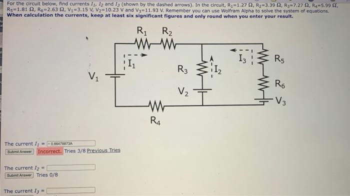 Solved For the circult below, find currents I2,I2 and I3 | Chegg.com