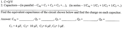 Solved C-Q/V Capacitors-(in parallel - Ceq C1 + C2 + C3 | Chegg.com