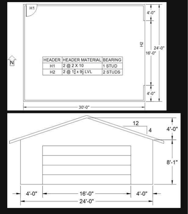 Solved 23. Determine the materials needed for the headers of | Chegg.com