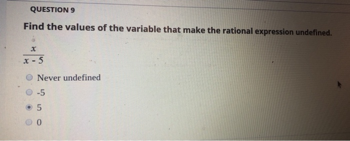 Solved QUESTION 9 Find the values of the variable that make | Chegg.com