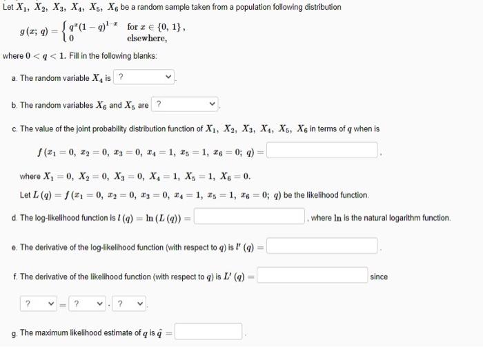 Solved Let X1, X2, X3, X4, X5, X6 be a random sample taken | Chegg.com