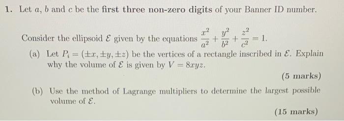 Solved 1. Let a,b and c be the first three non-zero digits | Chegg.com