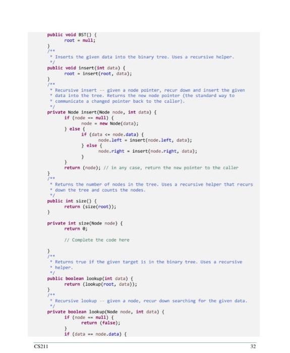 Lab 08. Tree ADT Lab Assessment Sheet Name ID Section | Chegg.com