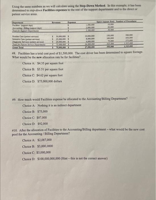 Solved Using the same numbers as we will calculate using the | Chegg.com