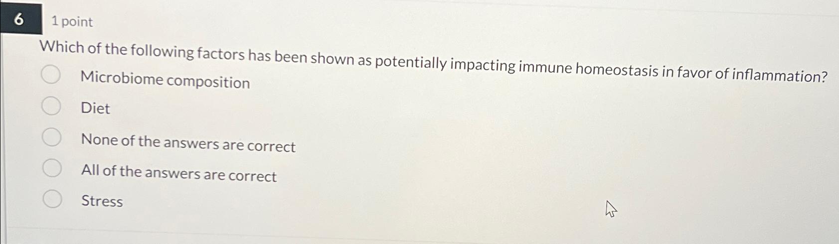Solved 61 ﻿pointWhich of the following factors has been | Chegg.com