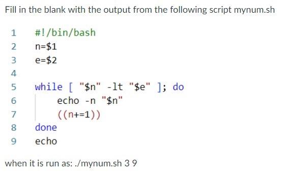 Solved Fill in the blank with the output from the following | Chegg.com