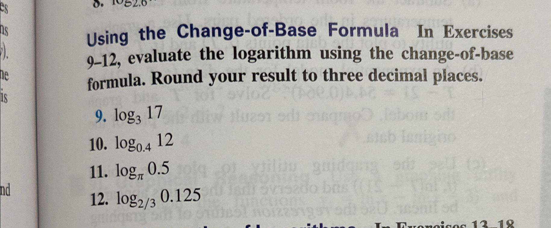 Solved Using the Change-of-Base Formula In Exercises 9-12, | Chegg.com