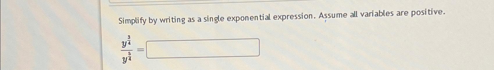 Solved Simplify by writing as a single exponential | Chegg.com