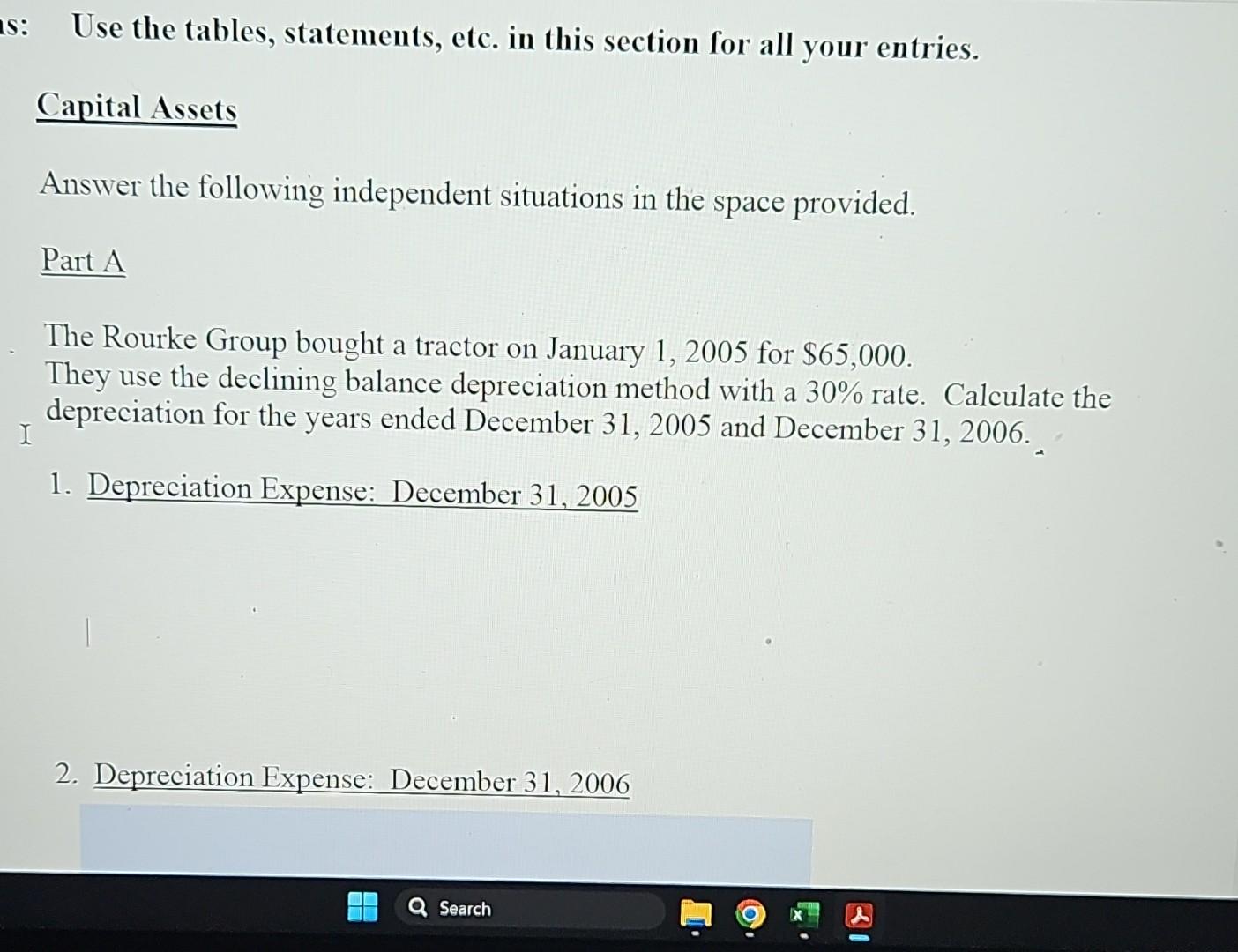 Solved Use the tables, statements, etc. in this section for | Chegg.com