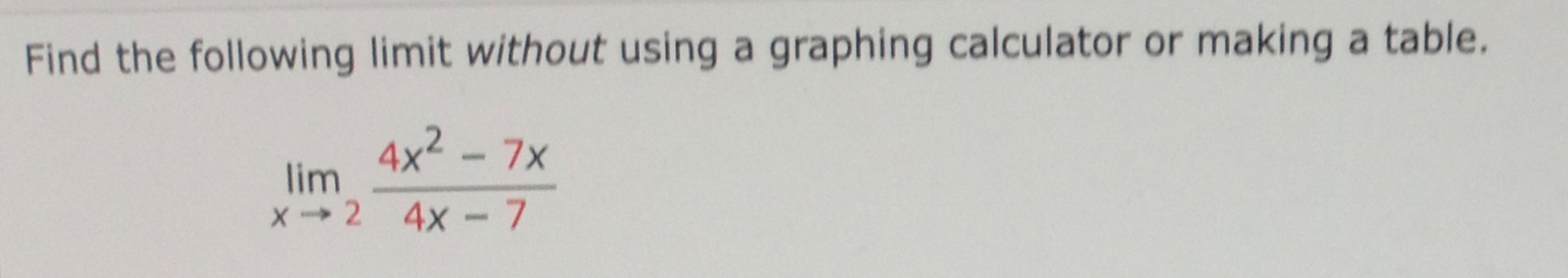 Solved Find the following limit without using a graphing | Chegg.com