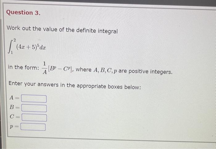 Solved Work out the value of the definite integral | Chegg.com