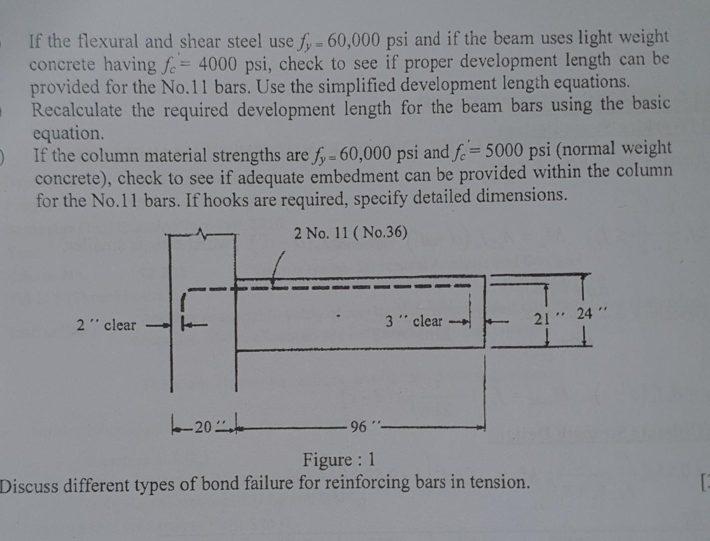 Figure 1. shows a short beam cantilevers from a | Chegg.com