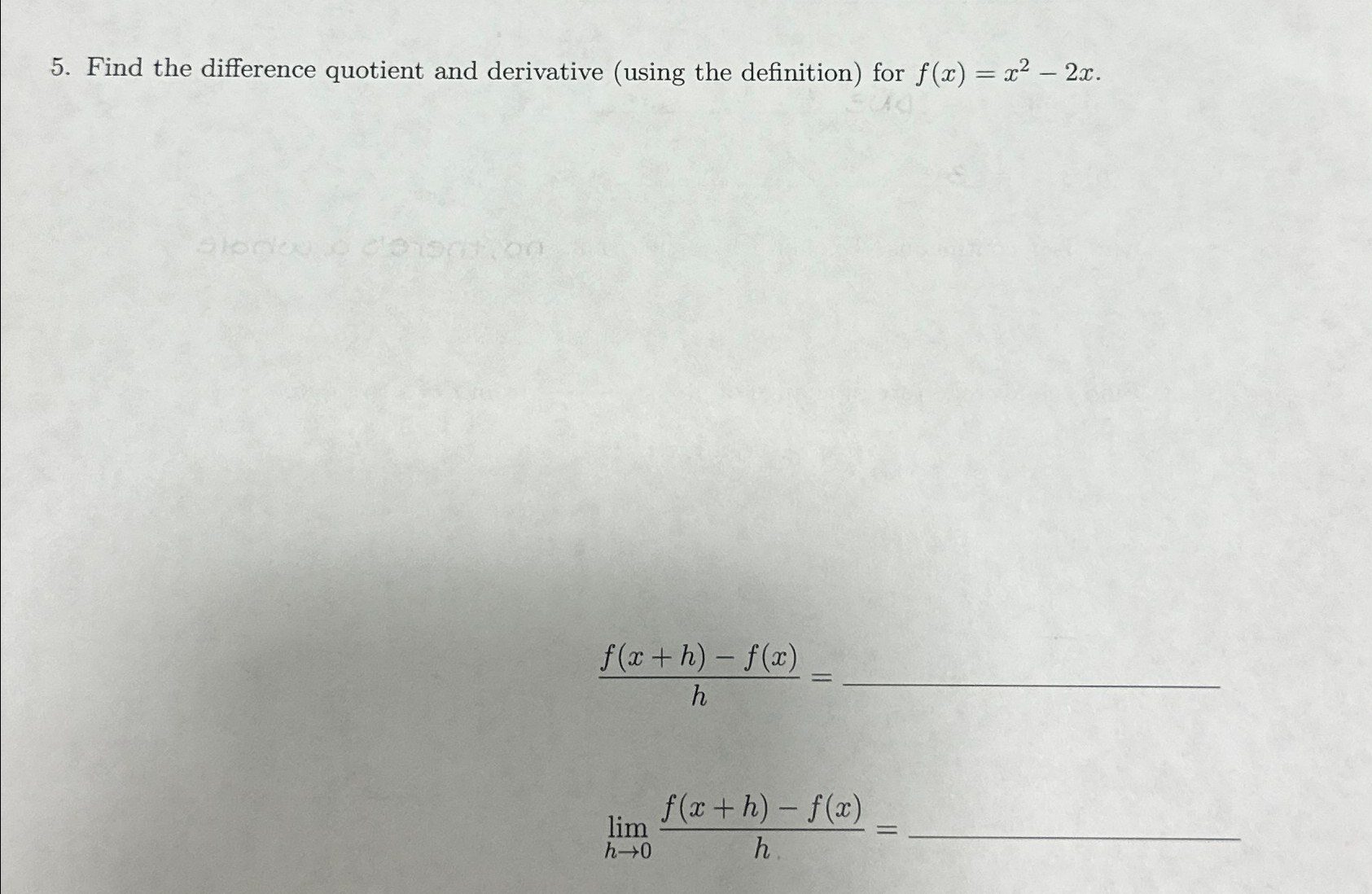 Find the difference quotient and derivative (using | Chegg.com