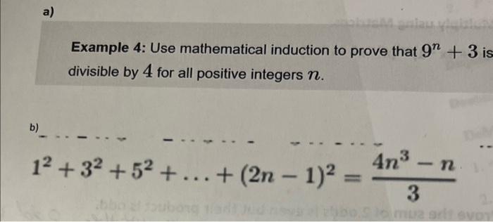 Solved Example 4: Use mathematical induction to prove that | Chegg.com