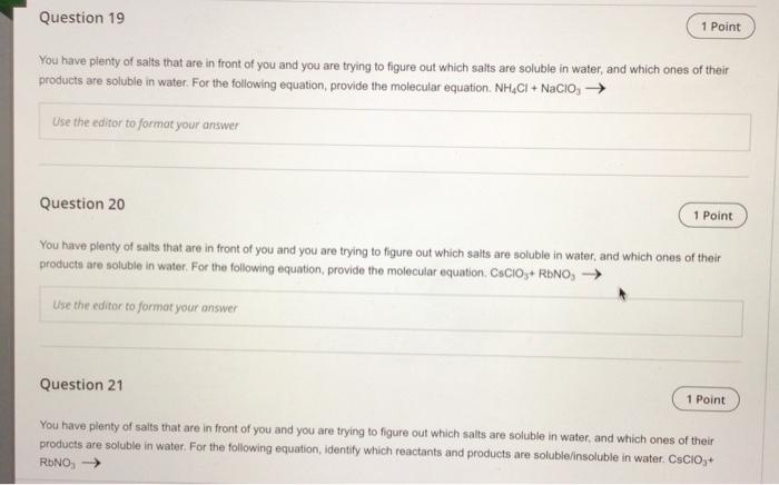 Solved You have plenty of salts that are in front of you and | Chegg.com