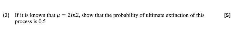 Solved 2) If it is known that μ=2ln2, show that the | Chegg.com