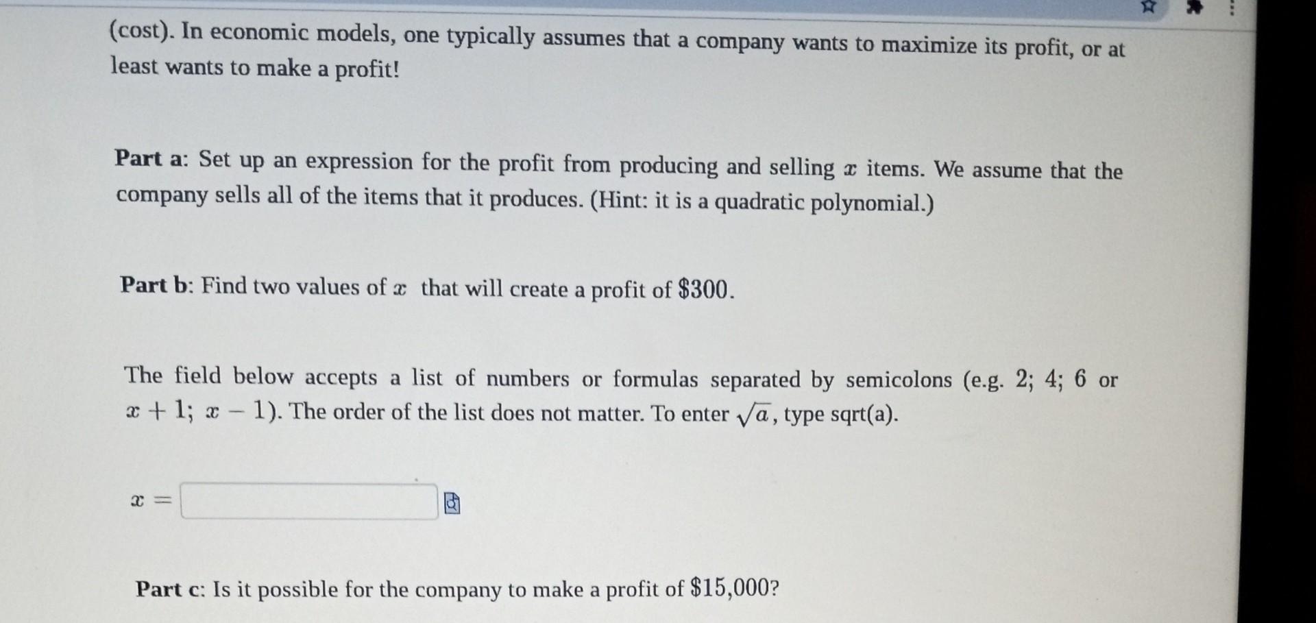Solved Solve the problem below. For your initial post in | Chegg.com