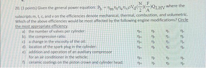 N. F 20. (3 points) Given the general power equation: | Chegg.com