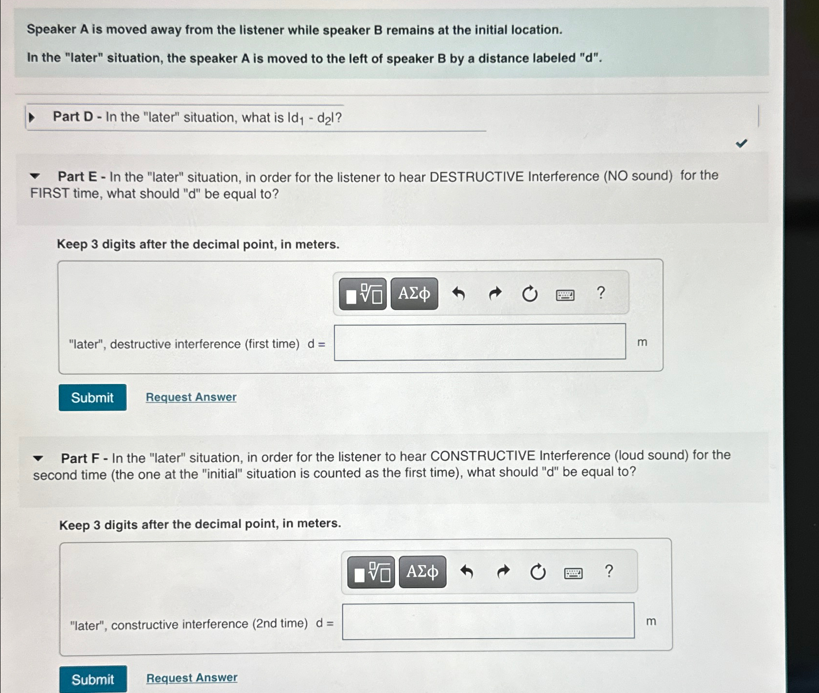 Solved Speaker A is moved away from the listener while | Chegg.com